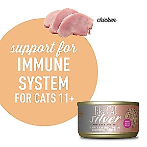 Tiki Cat Silver Wet Cat Food for Seniors, Chicken, 2.4 oz. Cans (6 Count)