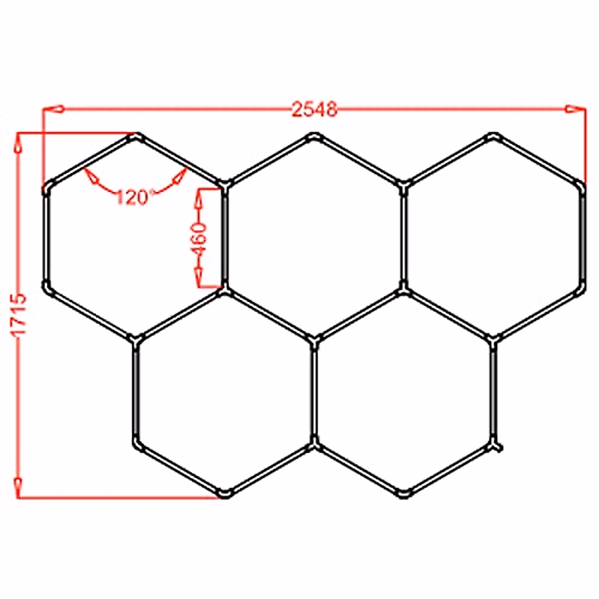 LED Hexagon RGB Garage Light, RGB Hexagon Light - Multi-Mode Light Color Change, for Private Garage KTV Bar Basement Gym Lighting, 5 Pack