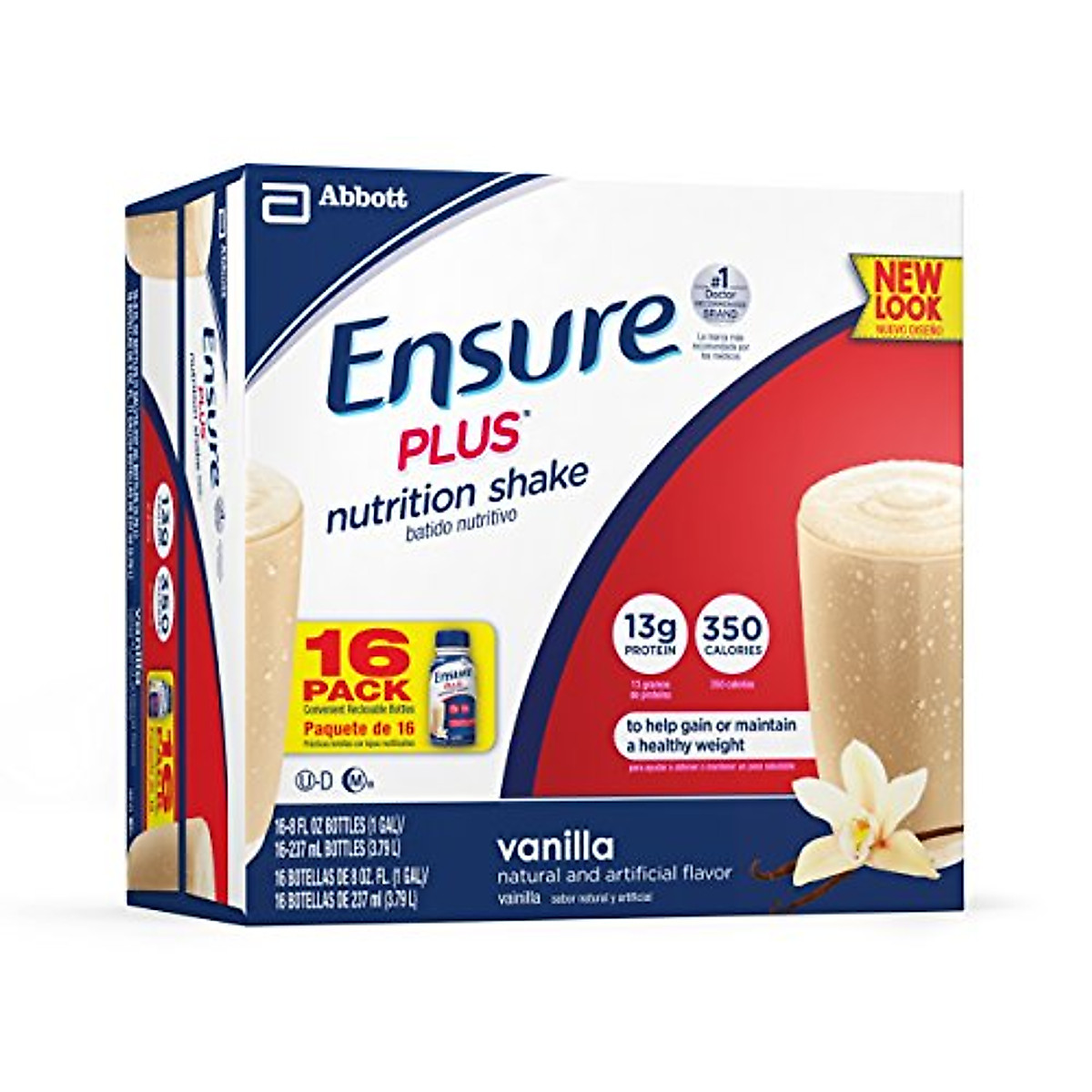 Ensure Plus Nutrition Shake, Vanilla, 8 ounces, 16 count