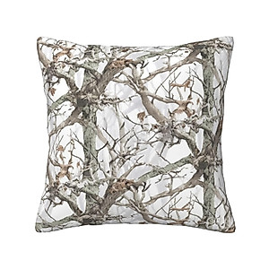 White Tree Camo Printed Pillow Covers Soft Throw Pillow Covers Cushion Pillow Covers Square Pillowcases Decorative Cushion Case for Sofa Couch