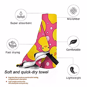 niBBuns Watermelon Print, Absorbent Camping Towels,Watermelons Slice in Watercolors,Microfiber Travel Towel,Quick Dry for Swimming Beach Hiking Yoga Travel Sports,Pink White,Horizontal Pattern