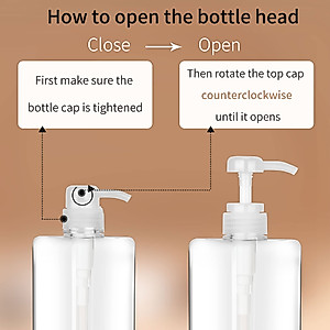 450ml (15.2oz) Pump Bottle Dispenser Jansburg 2Pack Refillable Square Plastic Lotion Dispenser Empty Lotion Pump Bottle for Essential Oil Soap Lotion Shampoo, Bathroom/Kitchen/Travel Clear