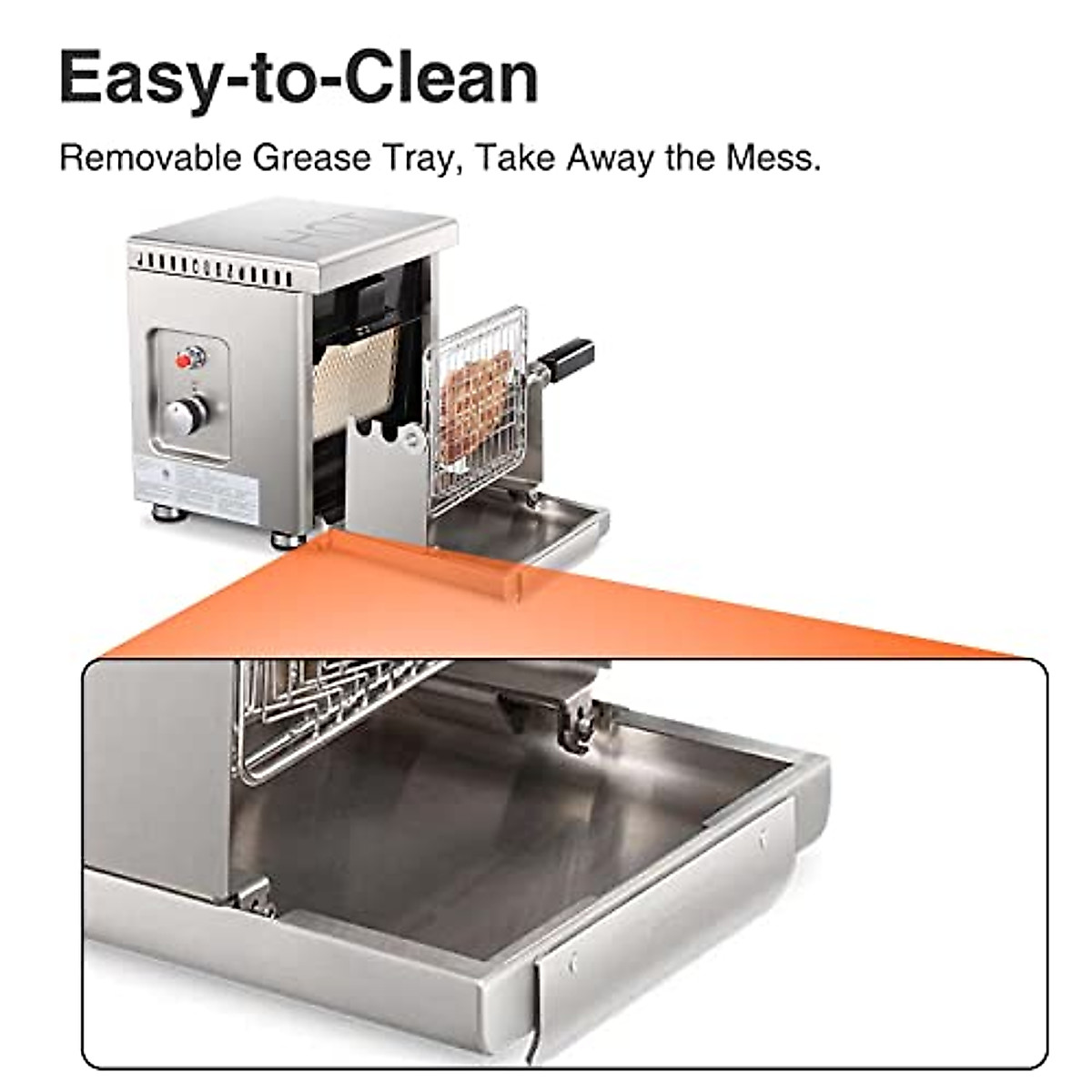 Portable Propane Camping Gas Grill, BBQ grill, 360°Mesh Wave, 8000 BTU small propane Grill with Non-Smoke Burner, Stainless Barbecue grill, Steak Grill with Temperature Probe Better for Indoor & Outdoor Use