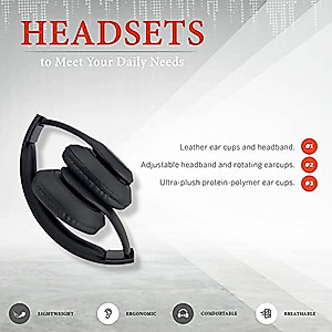 Santana ZEBOP by Carlos Santana, Hi-Fi Stereo Over-Ear Headphones, Bluetooth Headset with Microphone & 40mm Neodymium Drivers for Thundering Bass, Folding Headphone with Plush Protein Earpads, Black