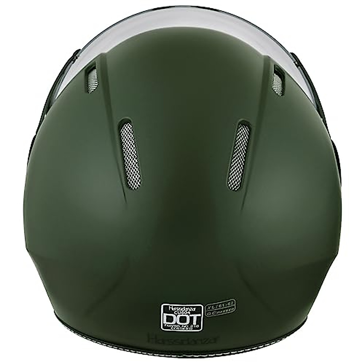 Harssidanzar Motorcycle Helmet Single Visor Open Face Motorbike Scooter Moped Helmet Cruiser ,DOT Approved,for Men and Women CU604US, 3 Army Green,Size Large