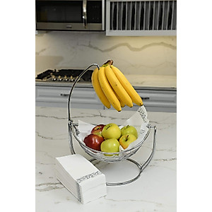 Fete Decorative Hand Towels, silver flower 200pcs Disposable Linen-Feel Guest Towelettes – Formal Dinner, Anniversary, and Wedding Napkins for Tables, Guestrooms, and Restrooms - 8.5x 4-Inches Folded,