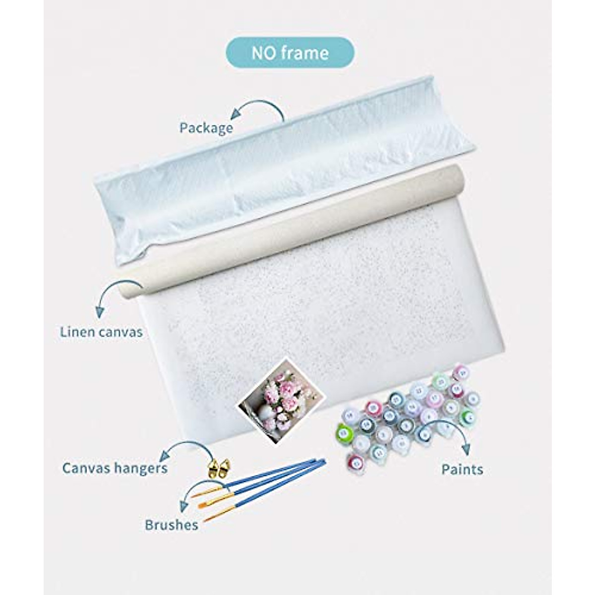 Chenistory 4 Packs DIY Paint by Number for Kids & Adults Acrylic Painting 16 x 20 inch Paint Canvas with Paintbrushes Set Draw Arts Craft Home Decoration - Mountain Landscape Picture