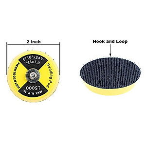 2 Inch/50mm Hook and Loop Sanding Pad Sanding Disc Replacement Pad with 1/8" Mandrel Drill Attachment 9 Pack