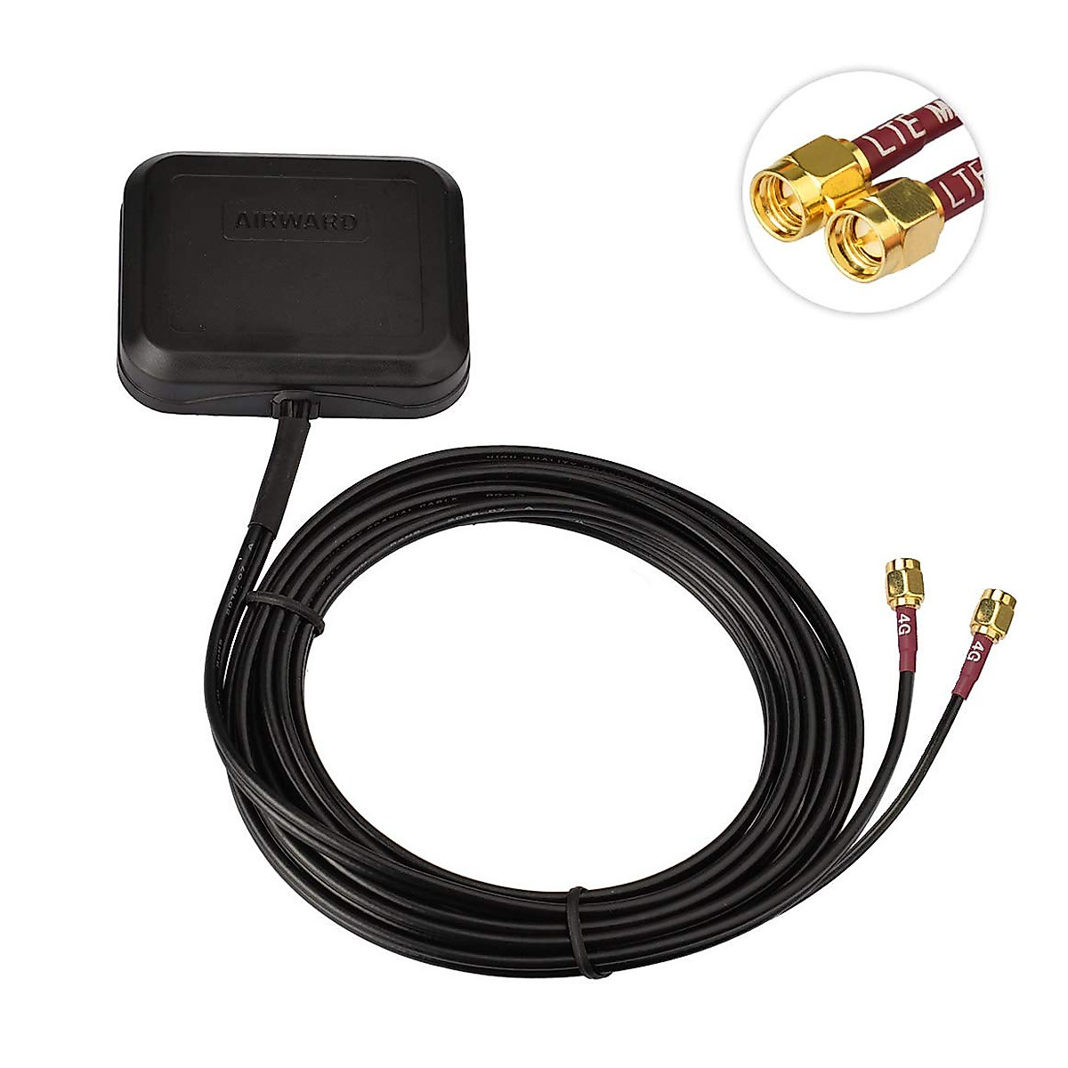 Bingfu 4G LTE Adhesive Magnetic Mount Antenna MIMO SMA Male 4G LTE Antenna Compatible with 4G LTE Wireless Router Home CPE Router Mobile Modem Hotspot Industrial IoT Router Cellular Gateway