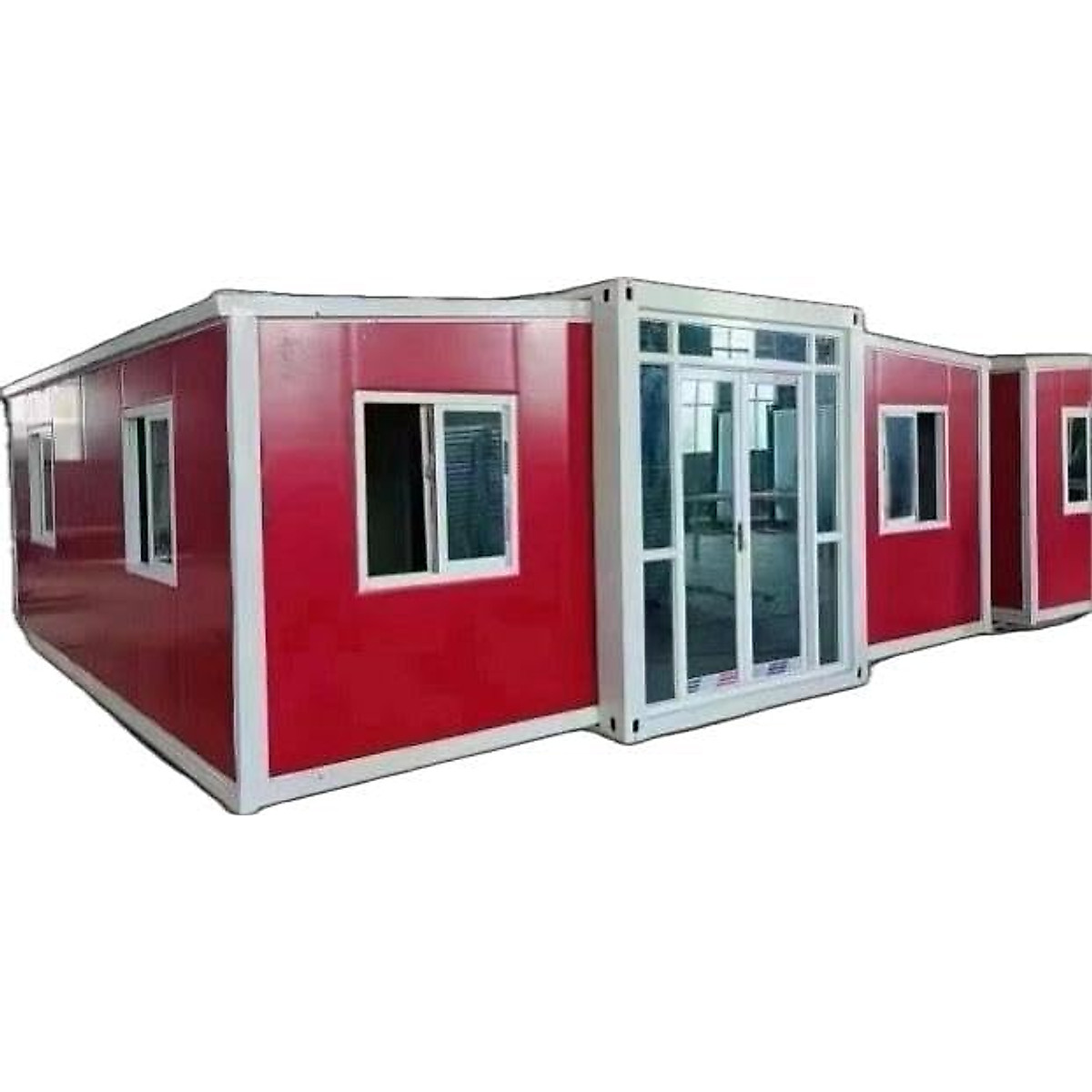 Mahar Traders Expandable Tiny Mobile House to Live in, Foldable Prefabricated Home, casas prefabricadas para Vivir, Fold up House with Restroom, 20FT Floor Plans, Red OR White