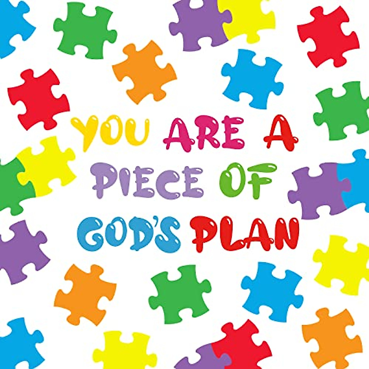 67 Pieces Large Puzzle Cutouts Bulletin Board Set Bible Verse Paper Cuts Classroom Decor You are a Piece of Gods Plan Cut Outs School Puzzle Accents Paper for Classroom Nursery Door Wall Decor
