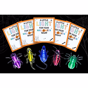 Funeta 30 Packs Glow in the Dark Halloween Critters, Halloween Party Favors Bulk ,Goodie Bag Fillers, Halloween Gifts for Kids, Treats Non Candy, Halloween Classroom Favors, Teal Pumpkin Project