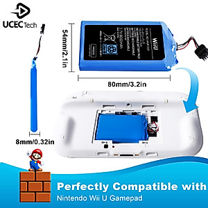 UCEC 8000mAh Wii U Gamepad Battery Replacement Rechargeable Battery Pack Wii Accessories for Nintendo Wii U Gamepad