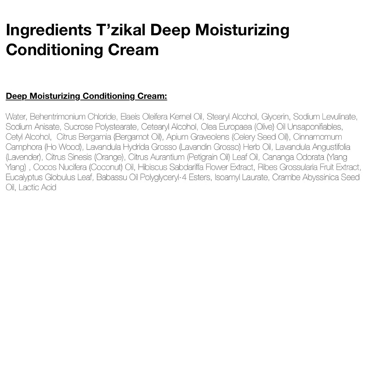 T’zikal Deep Moisturizing Conditioning Cream with Ojon Oil - Travel Size Leave In Conditioner for Curly Hair - Hair Treatment for Dry Damaged Hair and Natural 4C Hair - Sulfate Free Conditioner