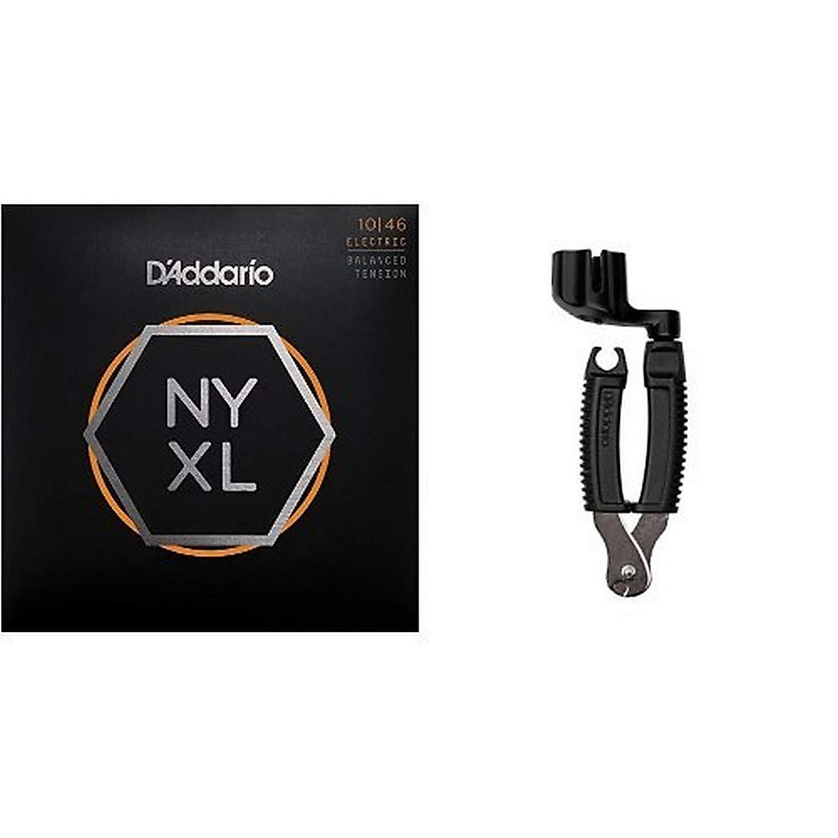 D'Addario NYXL1046BT Electric Guitar Strings, Balanced Tension, 10-46 and Pro-Winder String Cutter Bundle