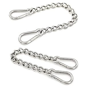 ANPTGHT 2pcs Hanging Chair Chain Hammock Chain with Carabiners Stainless Steel Swing Chain Extension Heavy Duty Porch Swing Hanging Kit for Hammock Chair, Punching Bag, Swing Chair
