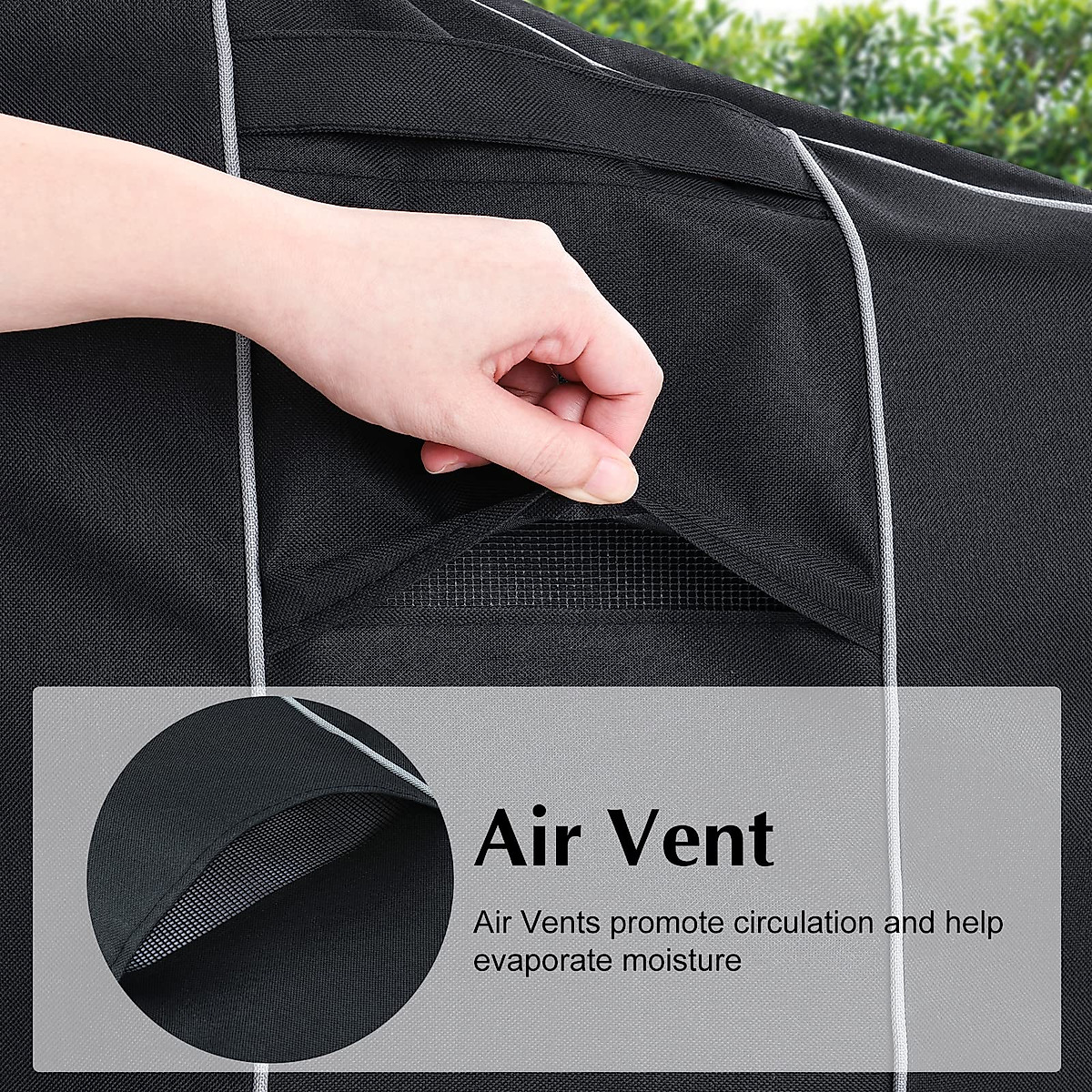 Outdoor Furniture Covers Waterproof, 2-Seater Patio Loveseat Sofa Covers Fits up to 76 x 40 x 31 inches, Black