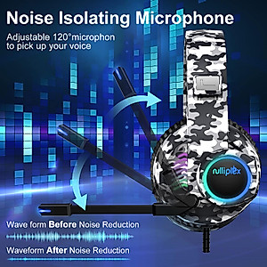 nulliplex Wireless Headphones Bluetooth with Microphone, Over Ear Headsets with Environmental Noise Cancelling Retractable Mic, USB for Office Laptop Computer Smartphone