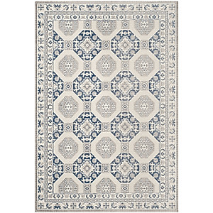 SAFAVIEH Patina Collection Accent Rug - 4' x 6', Blue & Ivory, Oriental Design, Non-Shedding Machine Washable & Slip Resistant Ideal for High Traffic Areas in Foyer, Living Room, Bedroom (PTN320D)