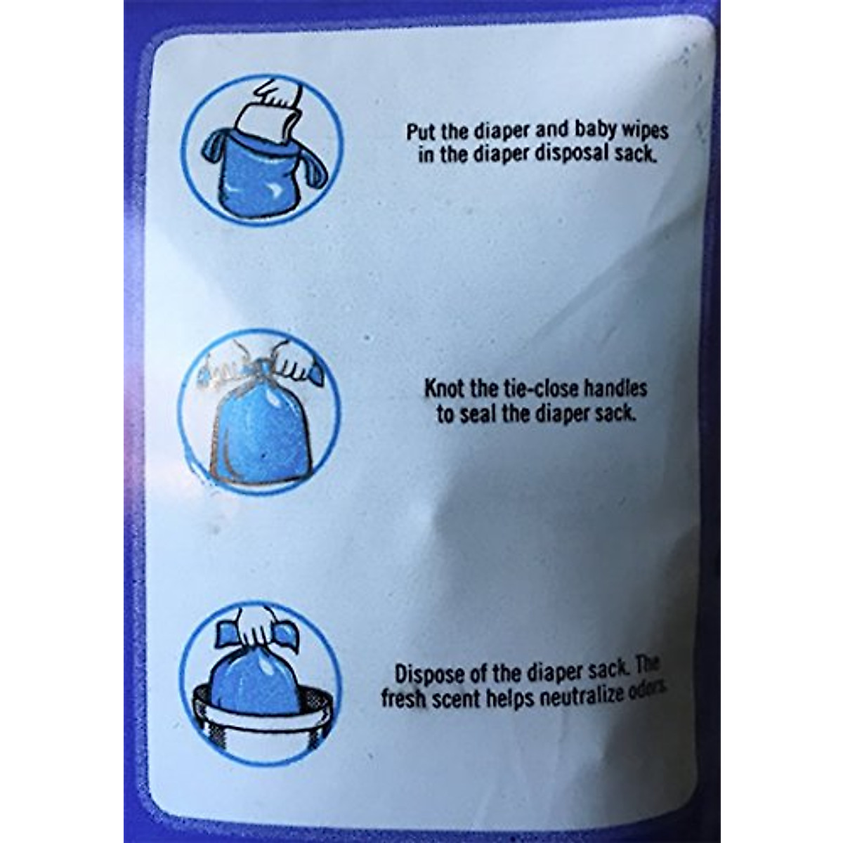 Sassy Disposable Scented Diaper Sacks - 100 Count - 25 Sacks per Roll, Blue (40012)