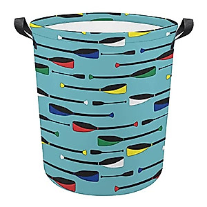 Rowing Rowing in Water Large Laundry Basket Hamper Bag Washing with Handles for College Dorm Portable