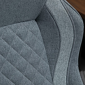 Vinsetto Ergonomic Home Office Chair High Back Task Computer Desk Chair with Padded Armrests, Linen Fabric, Swivel Wheels, and Adjustable Height, Grey