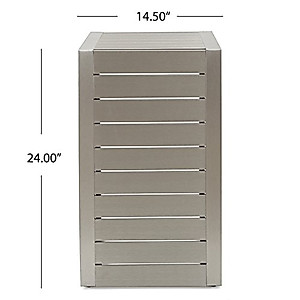 Christopher Knight Home Cape Coral Outdoor Aluminum Club Chairs with Side Table, Khaki / Silver