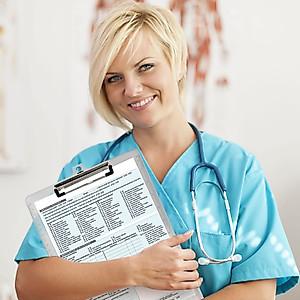 Acrimet 3 Pack Clipboard Letter Size A4 (13 3/8” x 9 7/16”) Low Profile Clip & Side Rulers, Durable Plastic for Office, School, Home Use - Clear Crystal Color