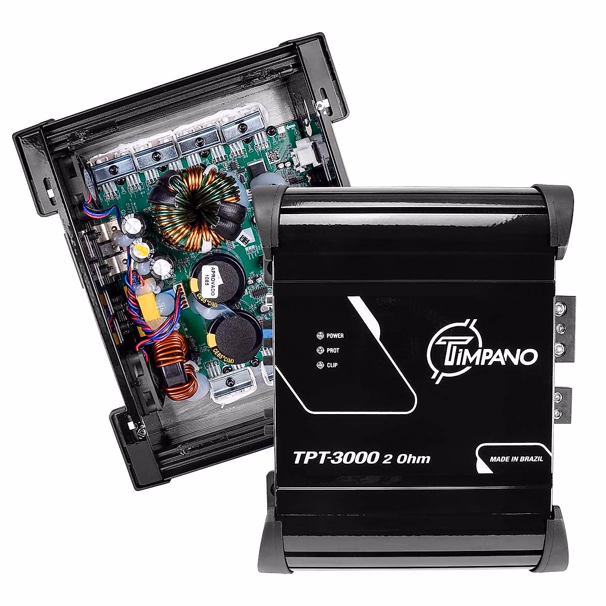Timpano TPT-3000 2 Ohm Compact Amplifier 3000 Watts, 1 Channel, Full Range Amp Class D for The Installation of Car Speakers, Loudspeakers, Drivers and Tweeters on Car Audio Systems