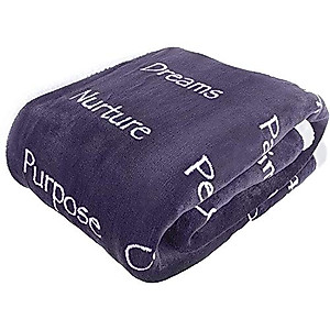 Healing Blanket with Inspirational Message of Love Hope Happiness Health - Super Soft Throw Blanket is The Perfect Recovery Blanket or Cancer Gift for Men and Women - Gratitude Grey