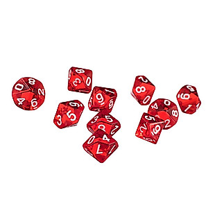 Yiotfandoll 60PCS Polyhedral Dice D10 Dice Game Dice for RPG MTG DND Dice Table Games Board Game (Color 1)