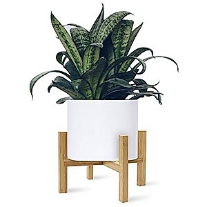 DAORFAA Bamboo Plant Stand, Flower Potted Holder, up to 8 Inch Pot - Nature, Mid Century Modern (Pot Not Included)