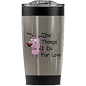 Courage the Cowardly Dog For Love Stainless Steel Tumbler 20 oz Coffee Travel Mug/Cup, Vacuum Insulated & Double Wall with Leakproof Sliding Lid | Great for Hot Drinks and Cold Beverages