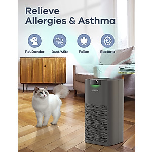 Air Purifiers For Home Large Room, Ganiza 1570ft² 23db Less Noise Air Purifiers for Pets Remove 99.97% Pet Hair Dander Pollen Smoke Dust, Air Quality Monitor, H13 HEPA Air Purifiers, Odor Eliminator