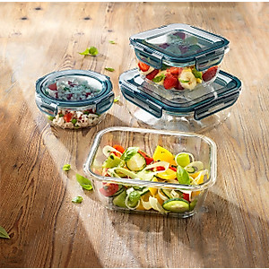 Bormioli Rocco Frigoverre Evolution Collection - 7 x 5.5 Inch Rectangle Container - 1 Liter (33.75oz) - Grey