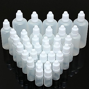 Grey990 5 Pcs Mini SizeDropper Bottle, 5-100ml Empty Plastic Bottles for Eye Liquid Dropper 50 ml