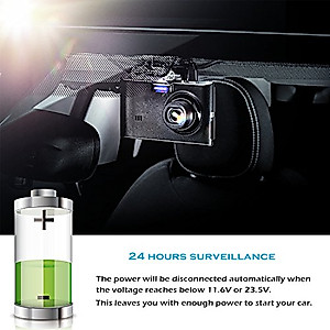 Dash Cam Hardwire Kit, Mini USB Hard Wire Kit Fuse for Dashcam, Plozoe 12V-24V to 5V Car Dash Camera Charger Power Cord, Gift 4 Fuse Tap Cable and Installation Tool（11.5ft