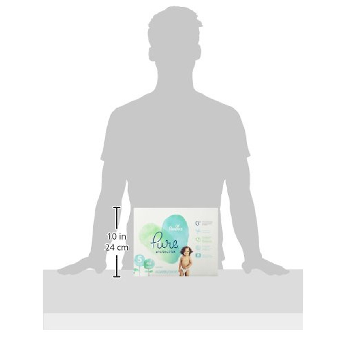 Pampers Pure Disposable Baby Diapers, Hypoallergenic and Fragrance Free Protection, Size 5, 44 Countm Super