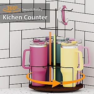 Water Bottle Organizer for Stanley Cup Holder for Cabinet Organizer,Tumbler with Handle Lid Organizer for Owala 24oz 32oz Yeti Simple Modern Stanley 40oz 30oz, Mug Stand Kitchen Organizers and Storage