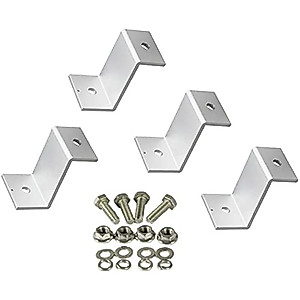 F-ber 1 Set (4pcs) Solar Panel Mounting Hardware Z Type Bracket Aluminum W/Stainless Bolt for RV Boat Off Grid 38mm Width Solar Panels (49*38*25mm/1.93"*1.5"*0.98")