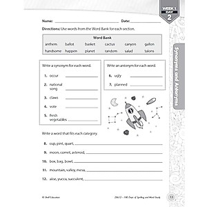 180 Days™: Reading, Vocabulary/Language for 4th Grade Practice Workbook for Classroom and Home, Cool and Fun Practice Created by Teachers (180 Days of Practice)