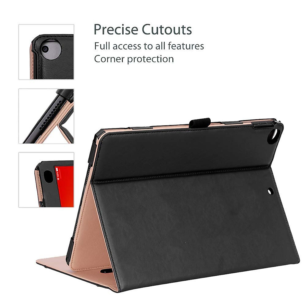 ProCase for iPad 10.2 Inch Case 2021 9th Generation/2020 8th Generation/2019 7th Generation iPad Case, Leather Vintage Stand Folio Cover Protective Case for 10.2" iPad 9th Gen/8th Gen/7th Gen -Black