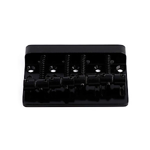 Metallor 4 String Bass Bridge Tailpiece Fixed Saddles for Electric Bass Guitar Jazz Bass or Precision Bass Black.