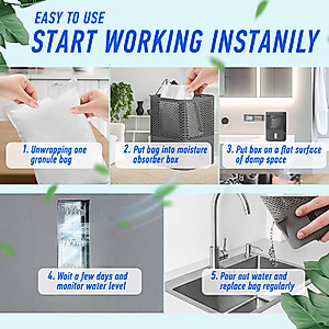 Moisture Absorber 40oz, Reusable Humidity Absorber Attracts Extra Moisture & Odor Eliminator, Portable Small Dehumidifier for Basement/Bathroom/Closet/Car, No Electricity Needed