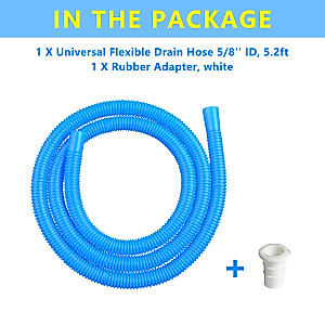 Forestchill Universal Drain Hose for Air Conditoner, Inlet Hose for Semi-Automatic Washing Machine, 5.2 Ft