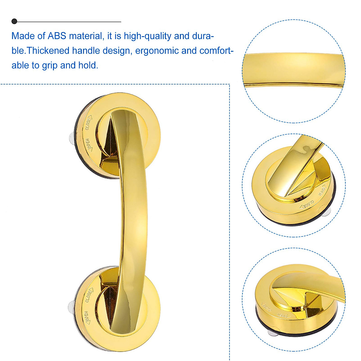 Cabilock 1pc Suction Handrail Bathroom Handrail Shower Bars Handicap Grab Bars Bathtub Safety Rail Kitchen Hand Rest The Injury Safety Handle Plastic Elder Advanced Door Handle