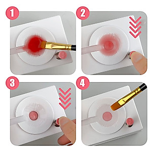 FINFINLIFE Paint Brush Cleaner Tool - 20 Painting Brushes & Brush Rinser Paint Water Dispenser for Acrylic, Watercolor & Water-Based, Convenient Paint Brush Washer, Painting Station for Kids, Pink