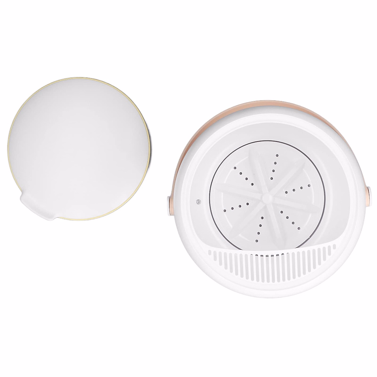 Shanbor Portable Washing Machine, Built in Draining Fence Effortless Small Cleaning Machine for Apartment white