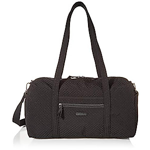 Vera Bradley Women's Microfiber Medium Travel Duffle Bag, Classic Black, One Size
