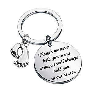 Sympathy Gift for Loss of a Loved One Baby Loss Remembrance Jewelry Miscarriage Keyring Baby Memorial Gift Hold You In My Heart (Keyring)